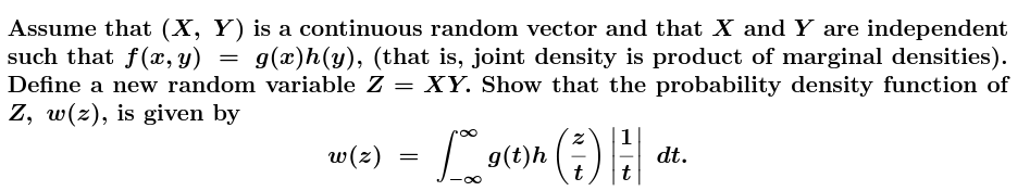 Solved = = Assume that (X, Y) is a continuous random vector | Chegg.com
