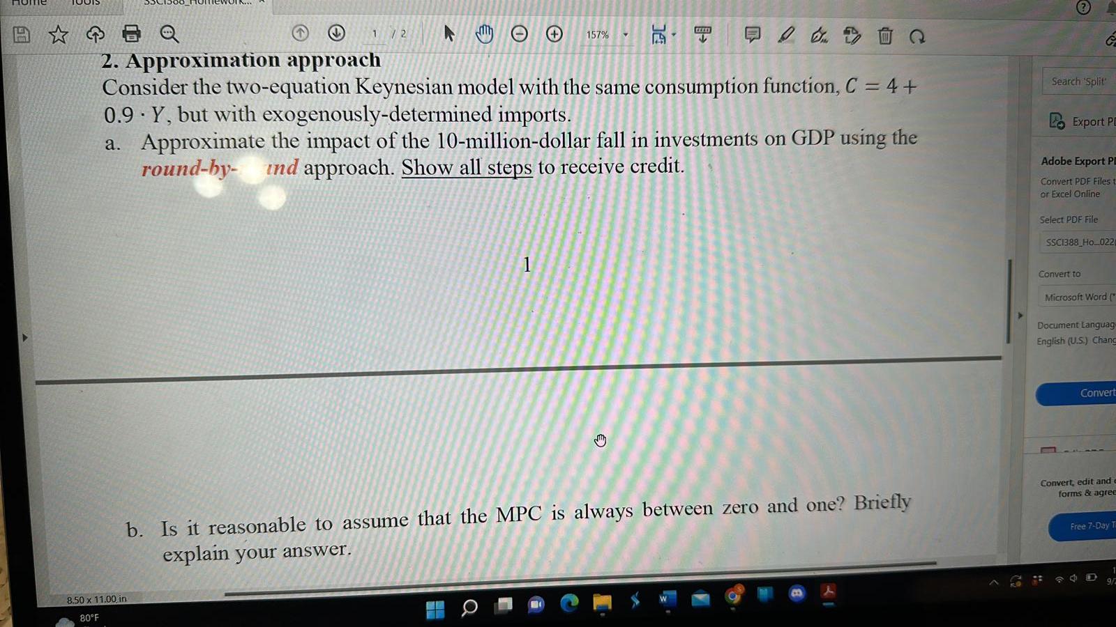 Solved 2. Approximation approach Consider the two-equation | Chegg.com