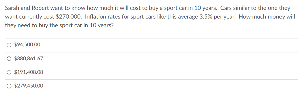 Solved Sarah and Robert want to know how much it will cost | Chegg.com