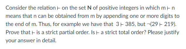 Solved Consider the relation F on the set N of positive | Chegg.com