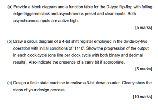 Solved (a) Provide a block diagram and a function table for | Chegg.com