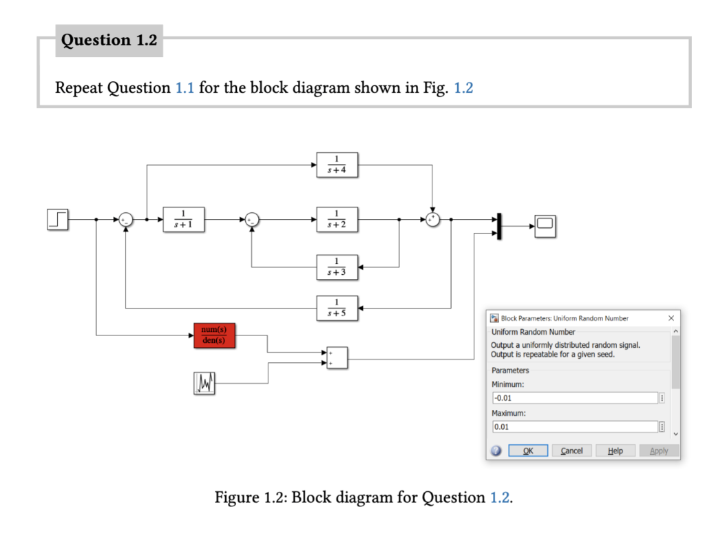 Solved For the block diagram in Fig. 1.2 , compute the | Chegg.com