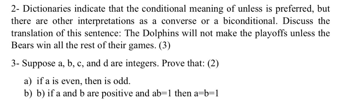 Solved 2- Dictionaries indicate that the conditional meaning | Chegg.com