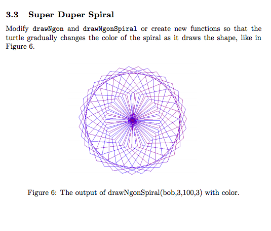 Solved 2.2 Spirals 2.2.1 N Sided Polygon Create a function | Chegg.com