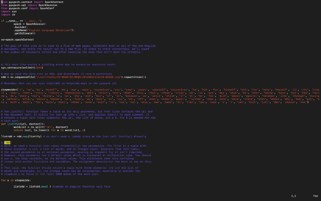 Solved ron pyspark.context import SparkContext fron | Chegg.com