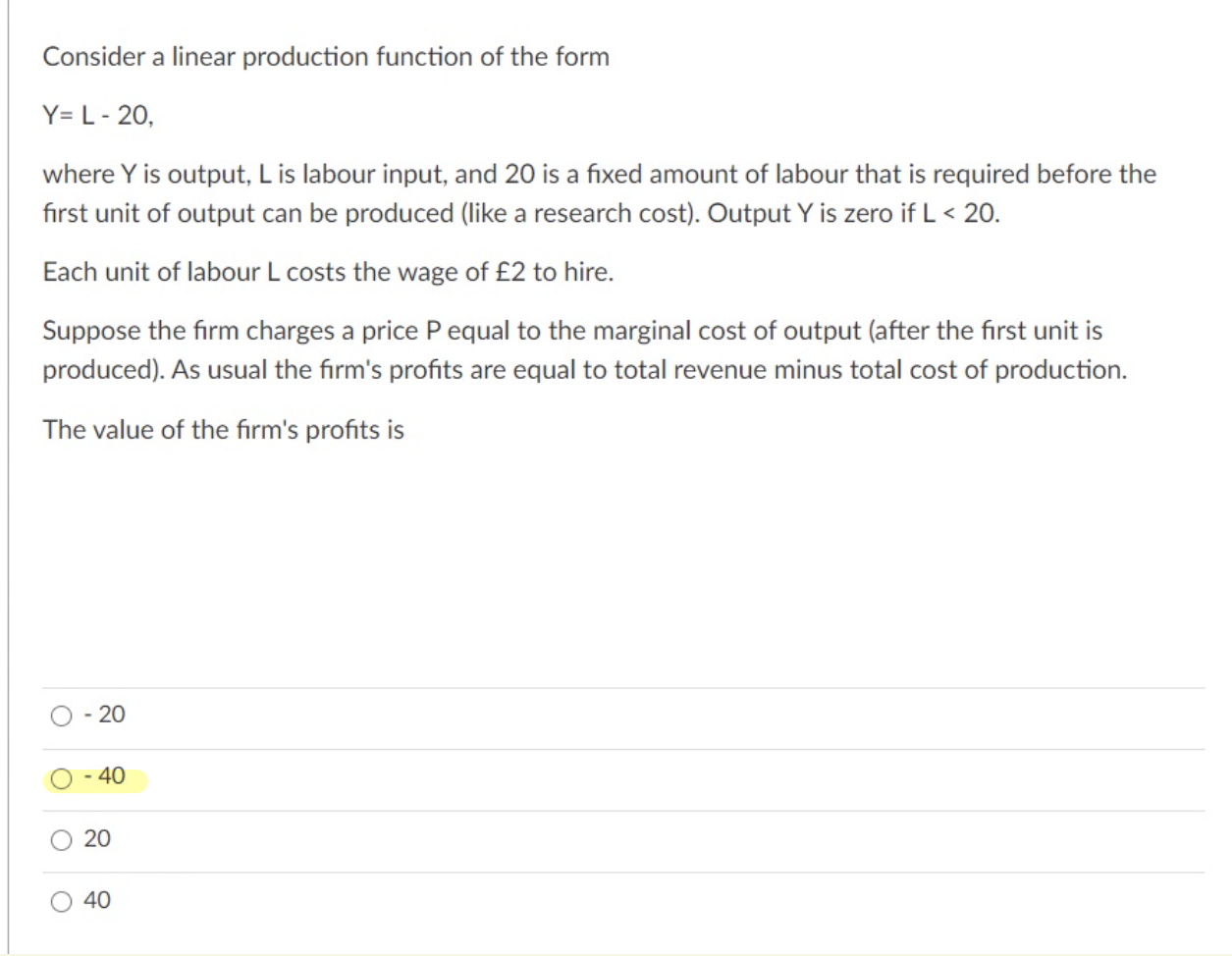 Solved Consider a linear production function of the form Y= | Chegg.com