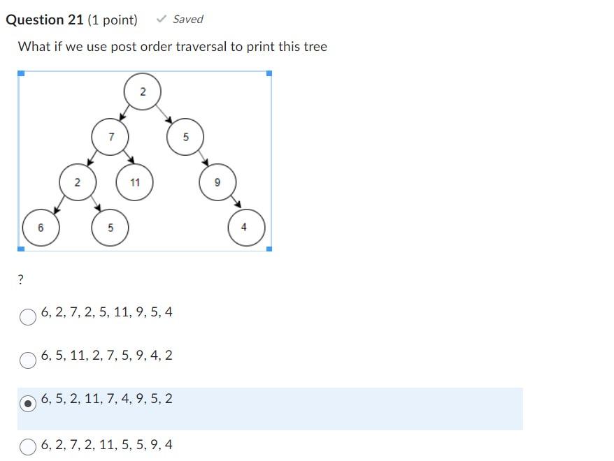 Solved What if we use post order traversal to print this | Chegg.com
