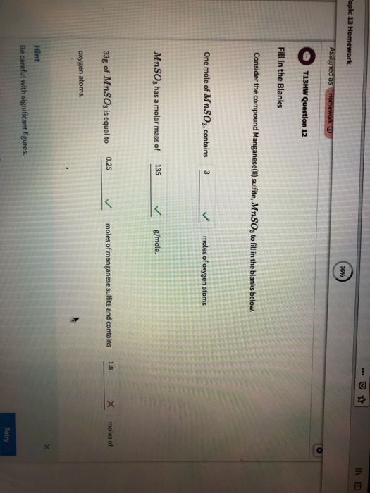 Solved in 36% T13HW Question 12 Fill in the Blanks Consider | Chegg.com