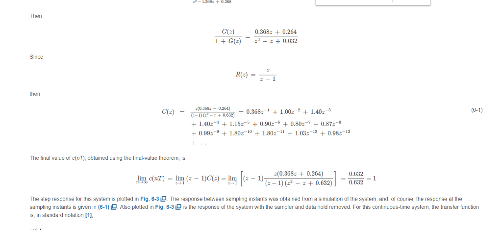Solved Example 6.4 The system for this example is shown in | Chegg.com