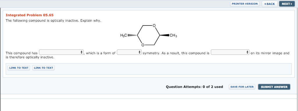 Solved PRINTER VERSION BACK NEXT Integrated Problem 05.65 | Chegg.com