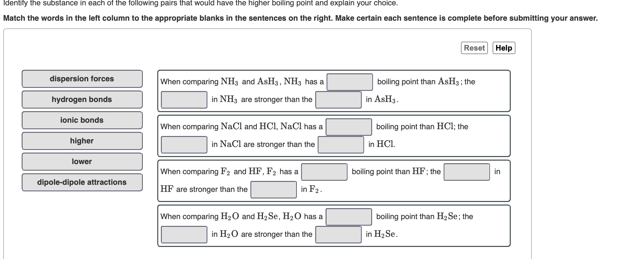 Solved dentify the substance in each of the following pairs | Chegg.com