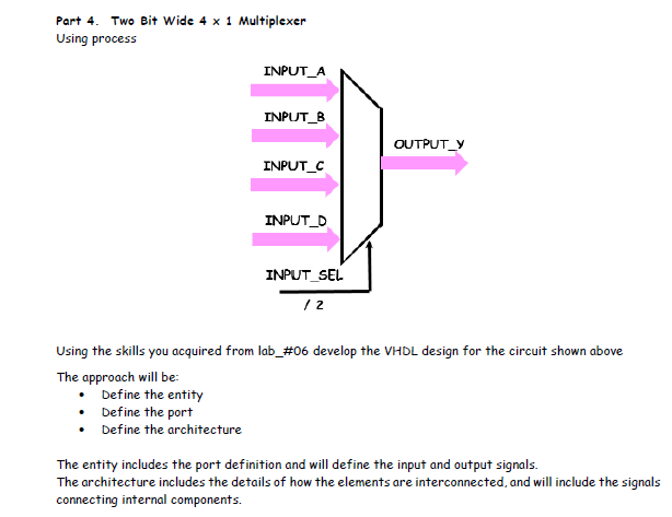 Part 4. Two Bit Wide 4 x 1 Multiplexer Using process | Chegg.com