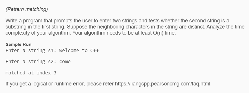 Solved (Pattern matching) Write a program that prompts the | Chegg.com