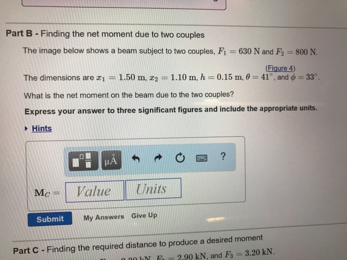 Solved Part B - Finding the net moment due to two couples | Chegg.com Solved Part B - Finding the net moment due to two couples | Chegg.com