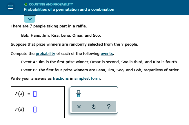 Solved E O COUNTING AND PROBABILITY Probabilities of a | Chegg.com