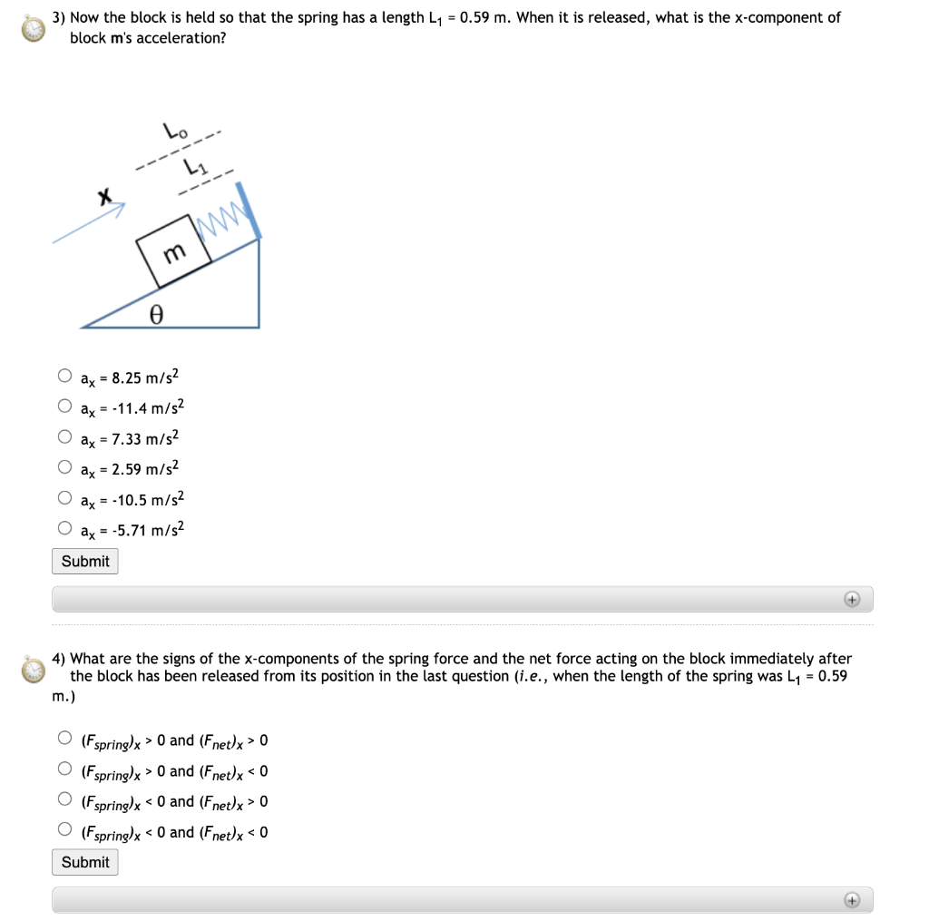 Solved A block of mass m=5 kg rests on a frictionless ramp, | Chegg.com