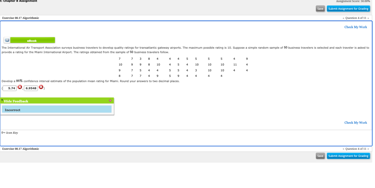 Solved t: Chapter 8 Assignment Assignment Score: 50.00% Save | Chegg.com