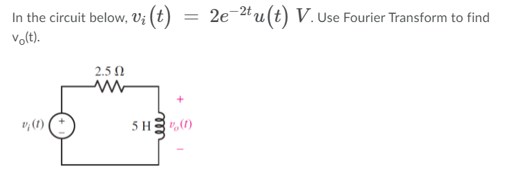 Solved In the circuit below, vi(t) = 2e-2tu(t) V. Use | Chegg.com