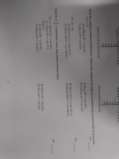 Solved limacon without inner loop limacon with inner loop | Chegg.com