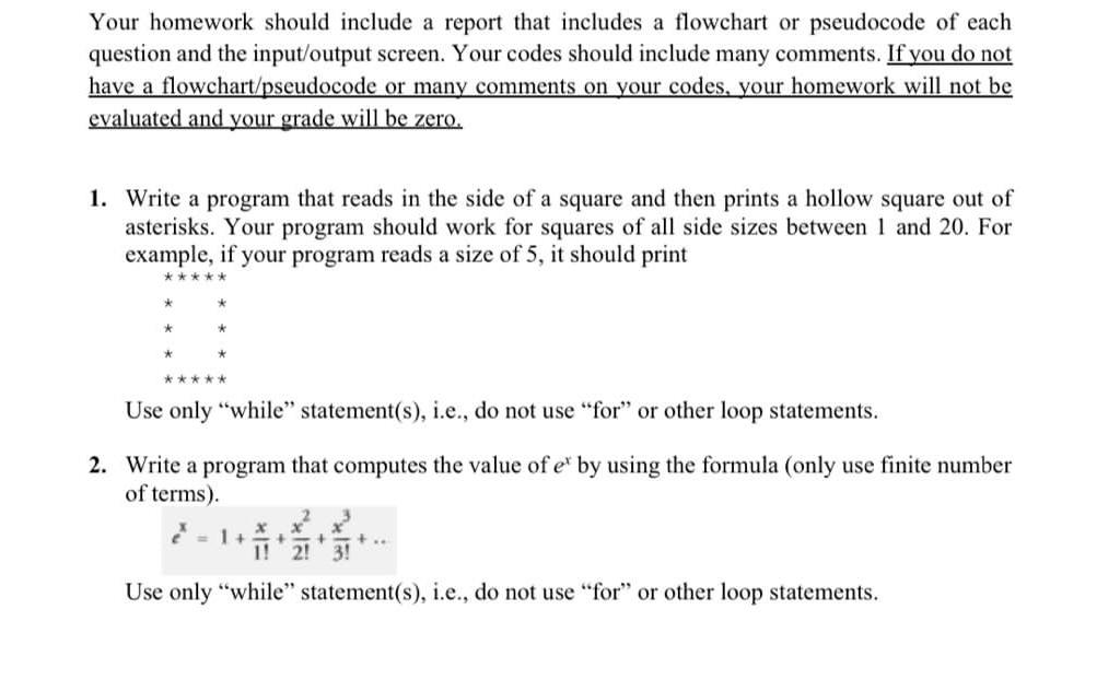 Solved Your homework should include a report that includes a | Chegg.com