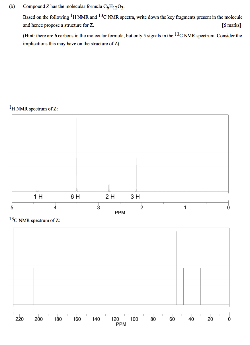 Solved (b) Compound Z has the molecular formula C6H1203. | Chegg.com