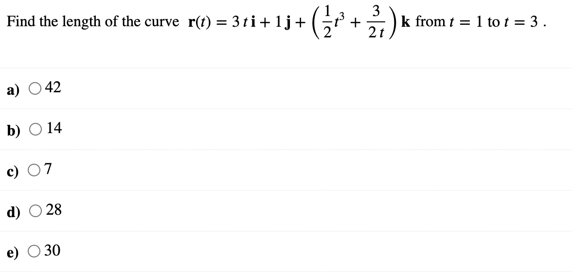 Solved 3 Find the length of the curve r(t) = 3ti+1j + ( ½ | Chegg.com