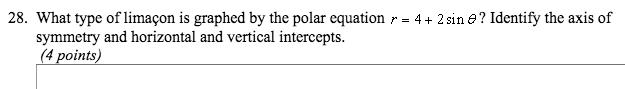 Solved 28. What type of limaçon is graphed by the polar | Chegg.com