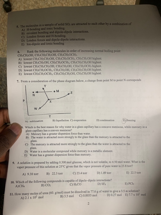 Solved 5. The molecules in a sample of solid SO2 are | Chegg.com