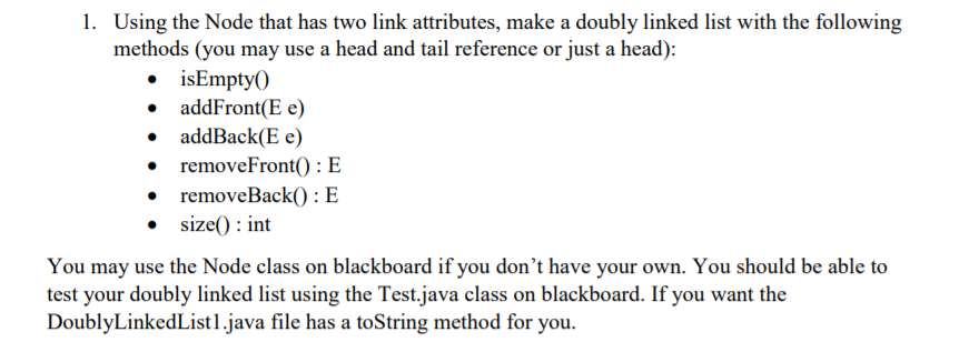 Solved class Node { private E data; private | Chegg.com