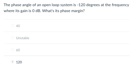 Solved The phase angle of an open loop system is -120 | Chegg.com