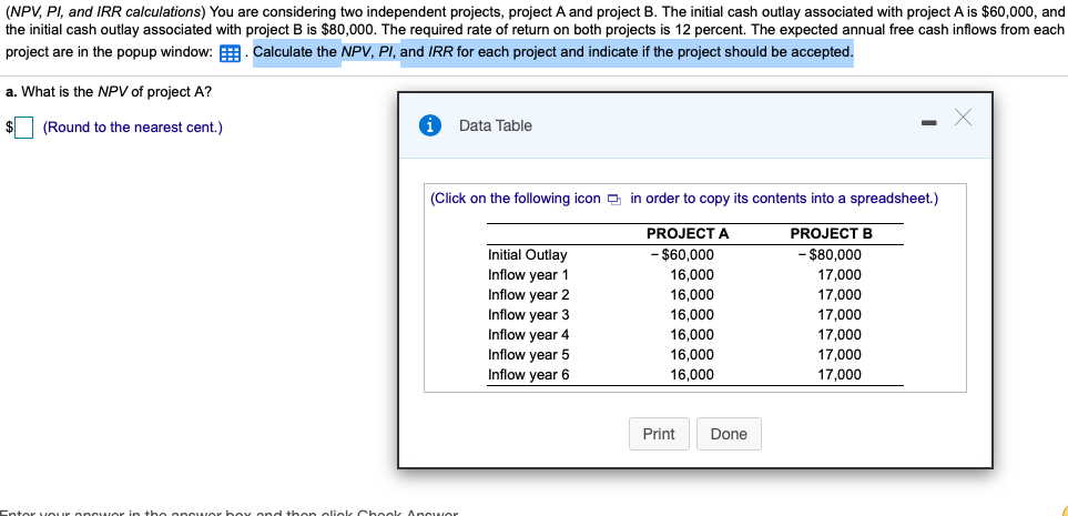 Solved (NPV, PI, and IRR calculations) You are considering | Chegg.com