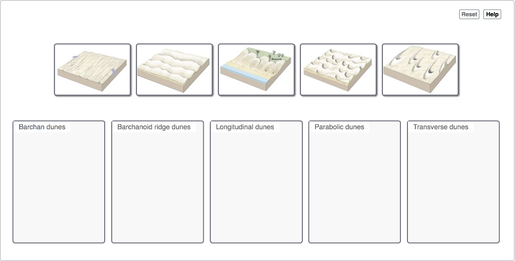 Solved Match the image of the dune form with its name. The | Chegg.com