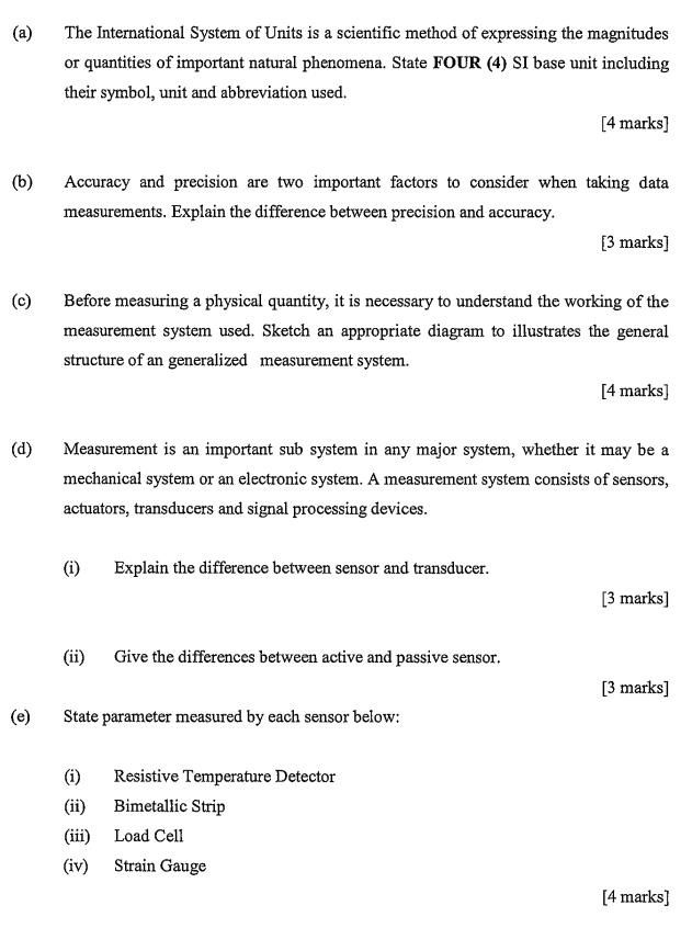 Solved (a) The International System of Units is a scientific | Chegg.com