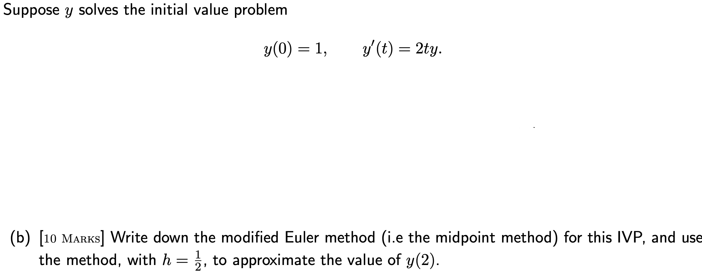 Solved Suppose y ﻿solves the initial value | Chegg.com