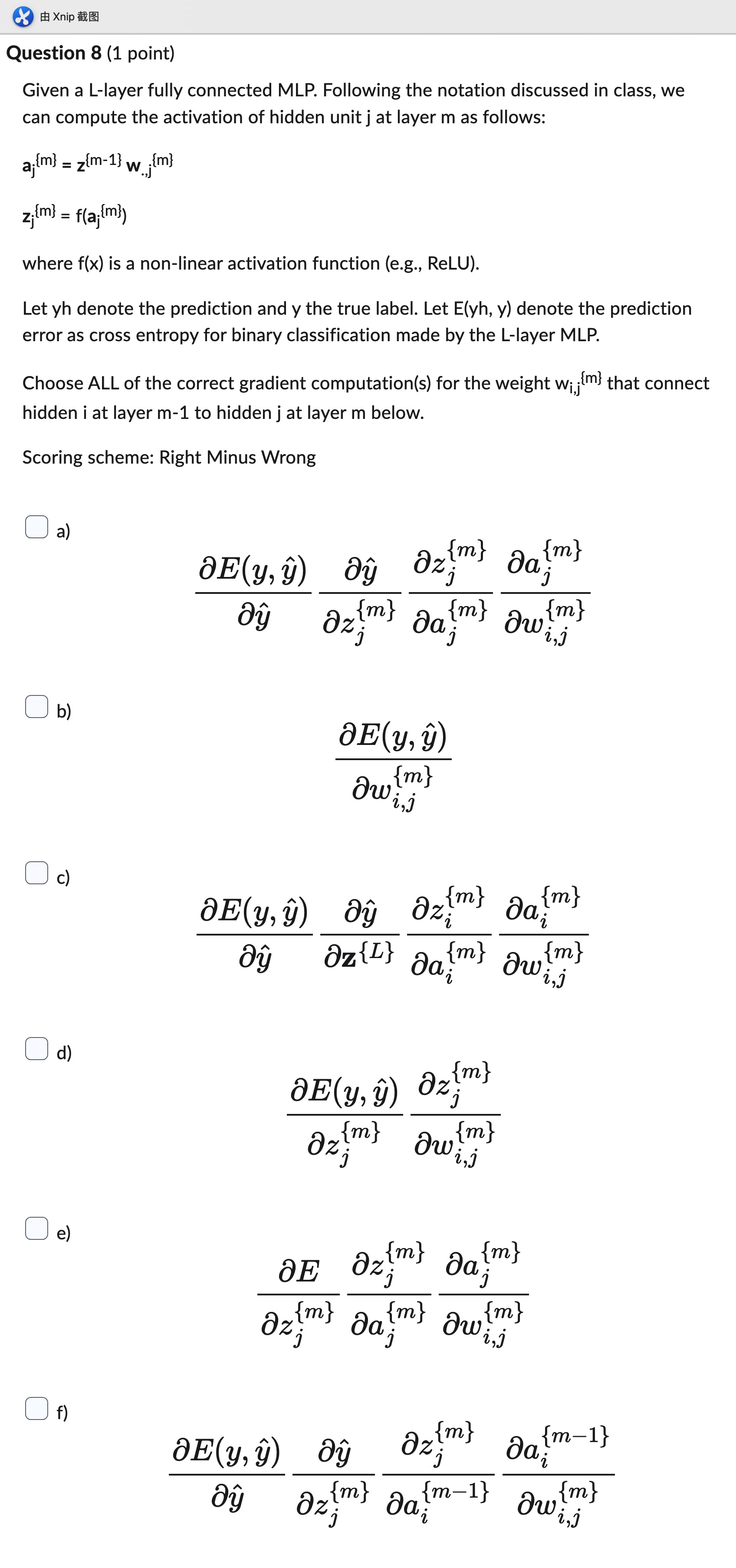 Solved Given a L-layer fully connected MLP. Following the | Chegg.com