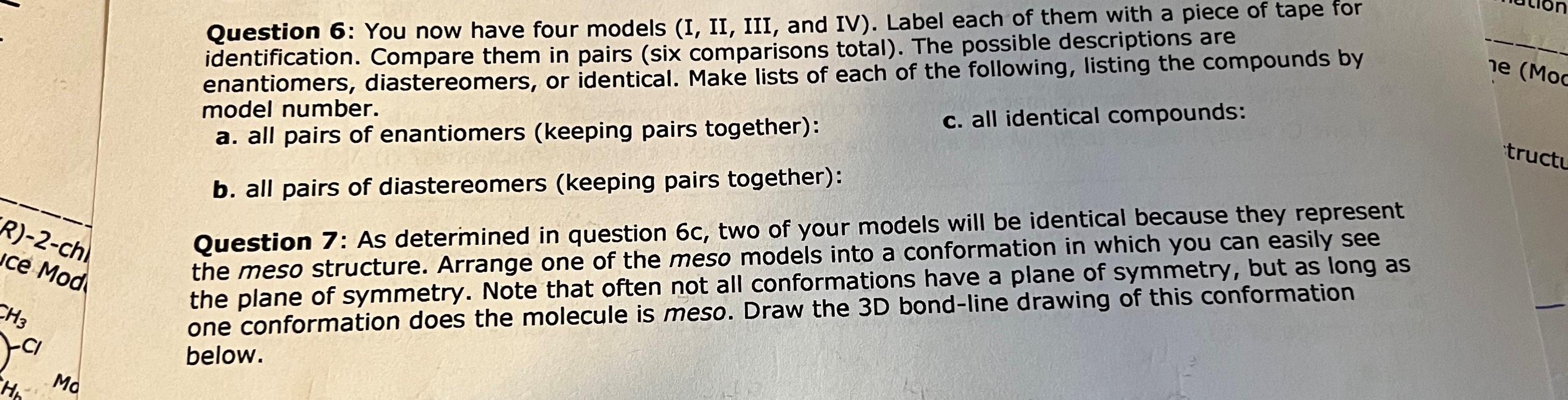 ne (Moc Question 6: You now have four models (I, II, | Chegg.com