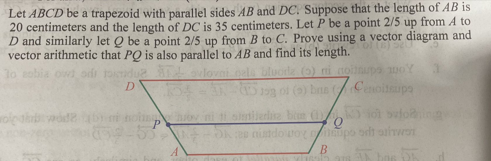 Solved Let ABCD be a trapezoid with parallel sides AB and | Chegg.com