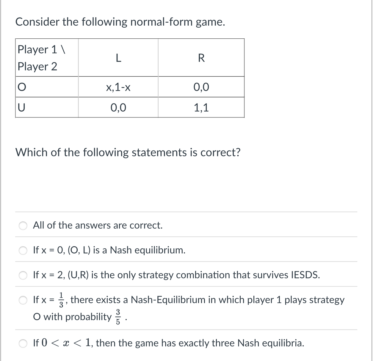 Solved Consider the following normal-form game.Which of ﻿the | Chegg.com