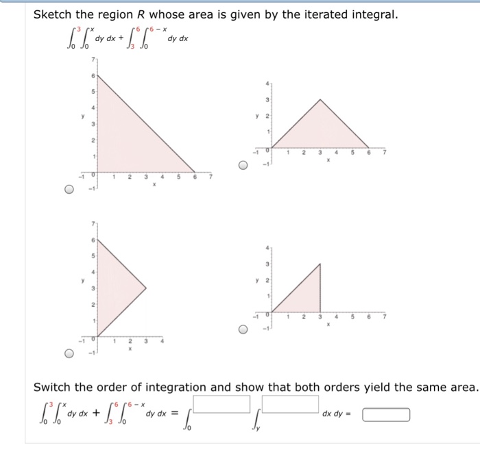 Solved Sketch the region R whose area is given by the | Chegg.com