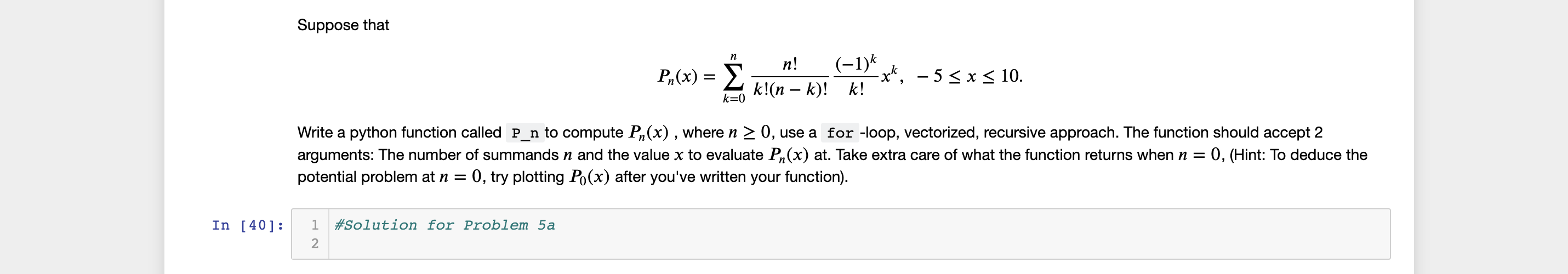 Solved Suppose that n ,الد (1) Py(x) = { = Σειο n! k!(n – | Chegg.com