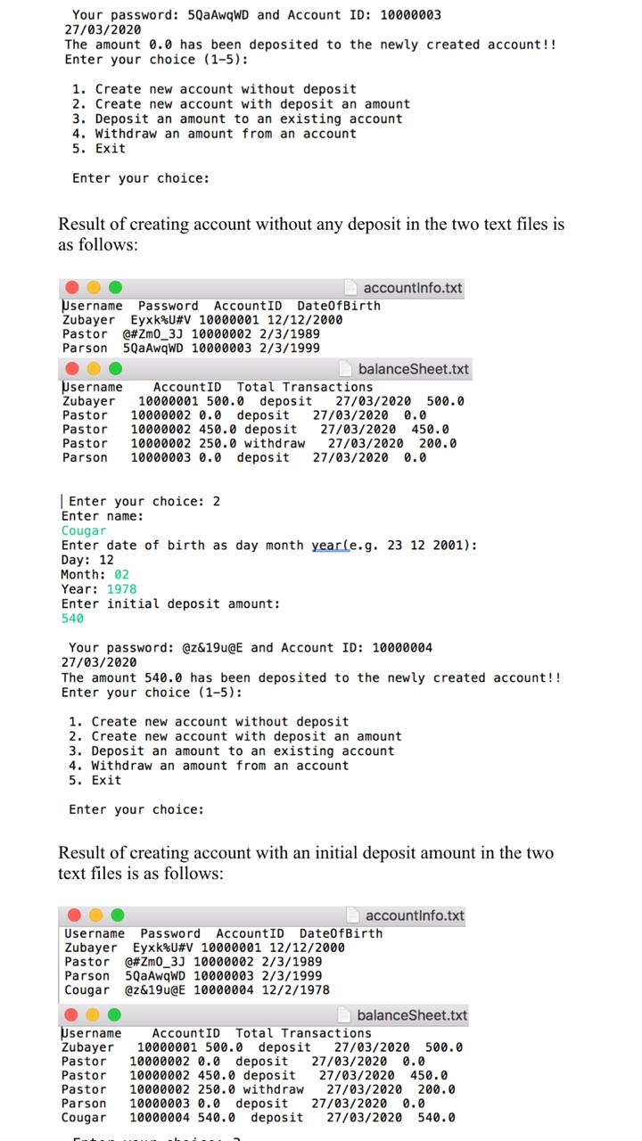 1. Write the following class files (java) to create a | Chegg.com