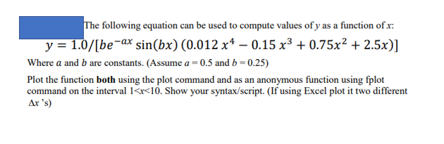 Solved The following equation can be used to compute values | Chegg.com