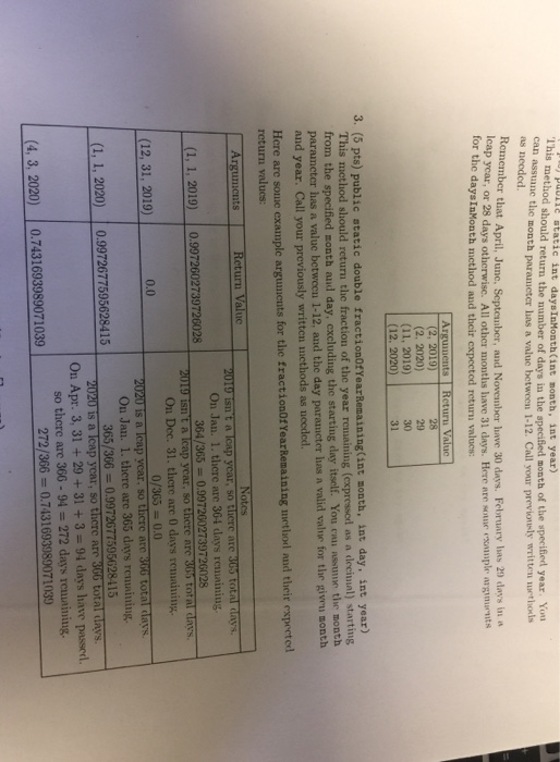 Solved puulie static int daysInMonth(int month, int year) | Chegg.com