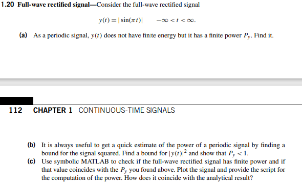 Solved 1.20 Full-wave rectified signal-Consider the | Chegg.com