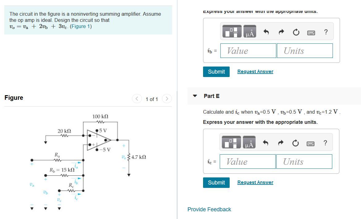 Solved The circuit in the figure is a noninverting summing | Chegg.com