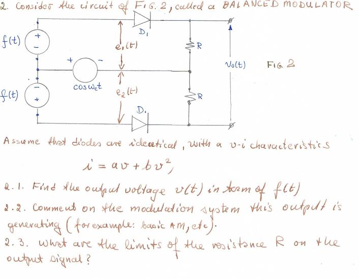 Solved 2. Consides the circuit of FIG. 2, called a BALANCED | Chegg.com