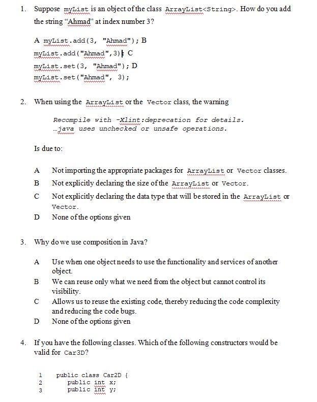 Solved 1. Suppose myList is an object of the class | Chegg.com