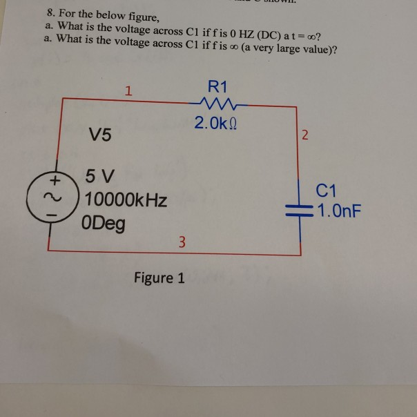 Solved 8. For the below figure, a. What is the voltage | Chegg.com