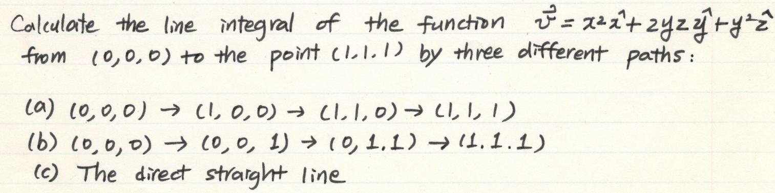 Solved Calculate the line integral of the function = | Chegg.com