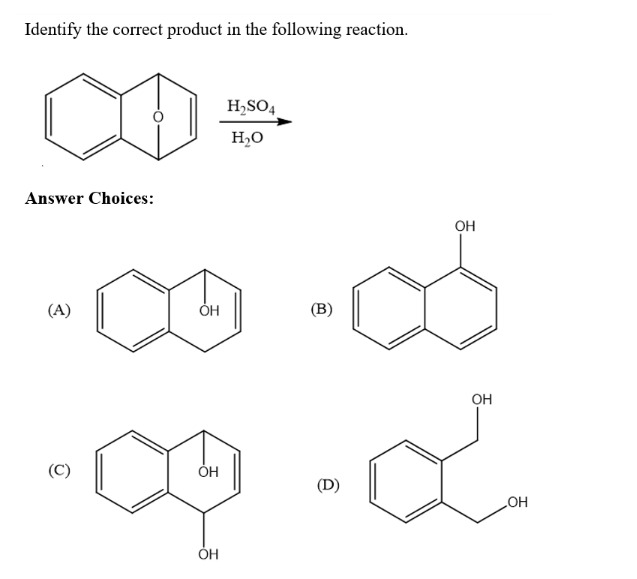 Solved Identify the correct product in the following | Chegg.com